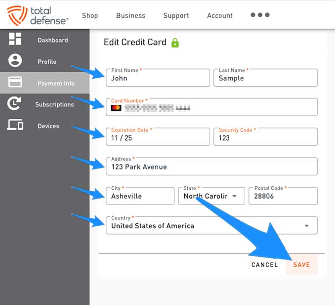 How to update your credit card information – Total Defense Online ...